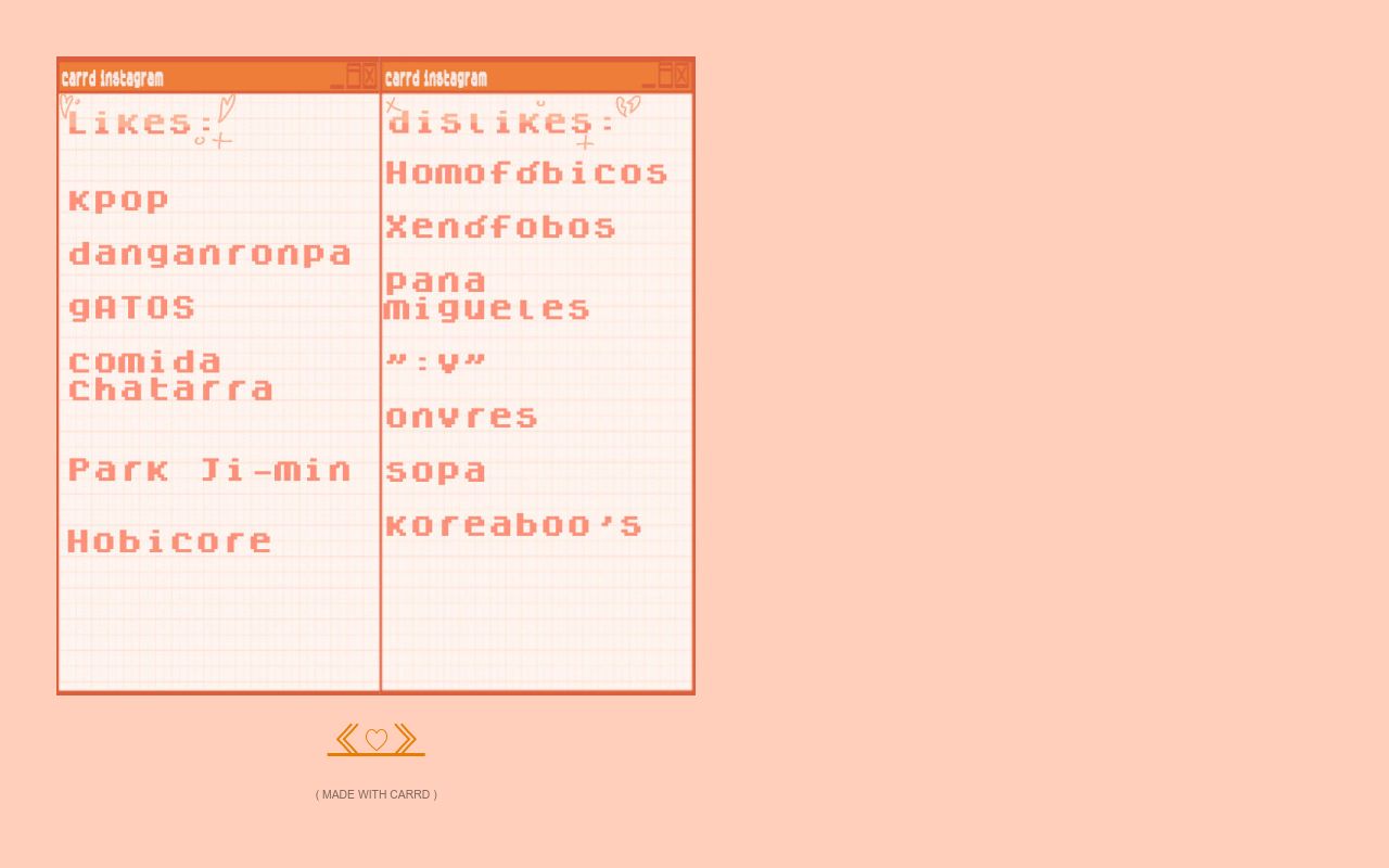 Carrd Likes Dislikes